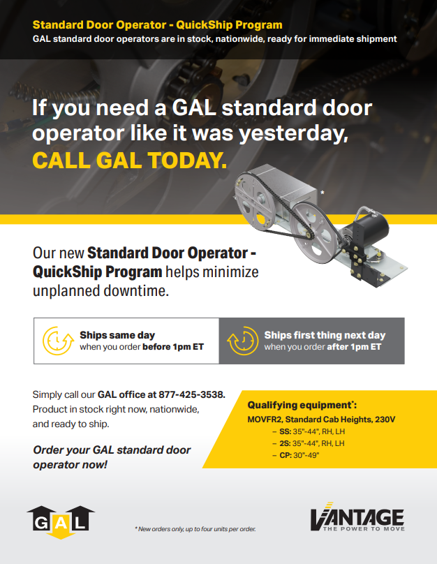 Introducing GAL's New QuickShip Program - Vantage Elevation